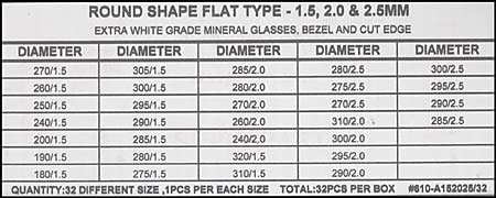 THICK MINERAL GLASS WATCH CRYSTALS
