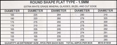 THICK MINERAL GLASS WATCH CRYSTALS