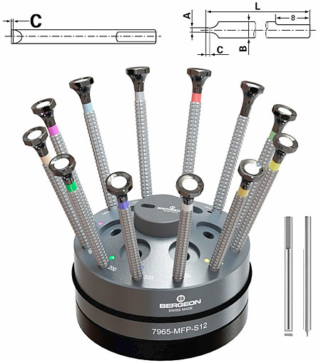 Bergeon 7965 Special Knurled Handle Screwdrivers and Demountable ...