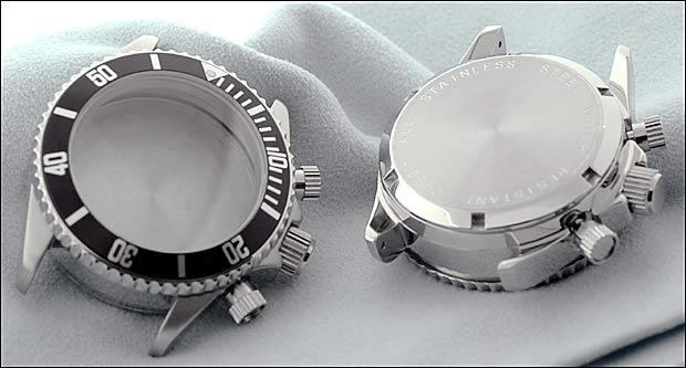 Valjoux 7750 and ETA 7750 Cases with Black Bezel
