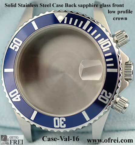 Blue Bezel Case to Fit VAL/ETA 7750 With Date Lens Sapphire Glass